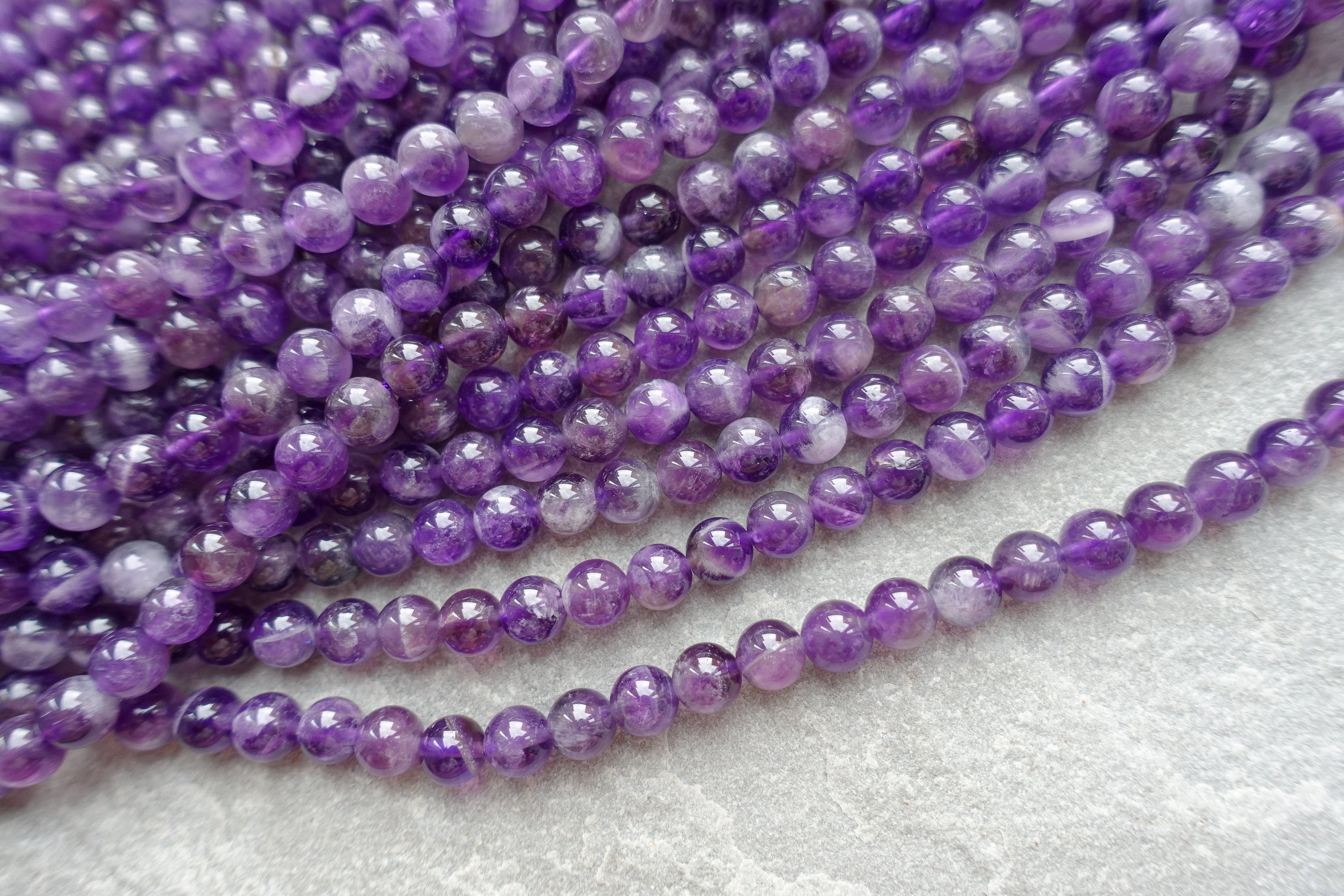 4 Sizes Natural Amethyst Round Beads AB Grade 4mm 6mm 8mm | Etsy
