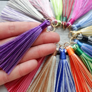 7cm Polyester Mixed Color Tassels With Attachment Jump Ring, Multocolor ...