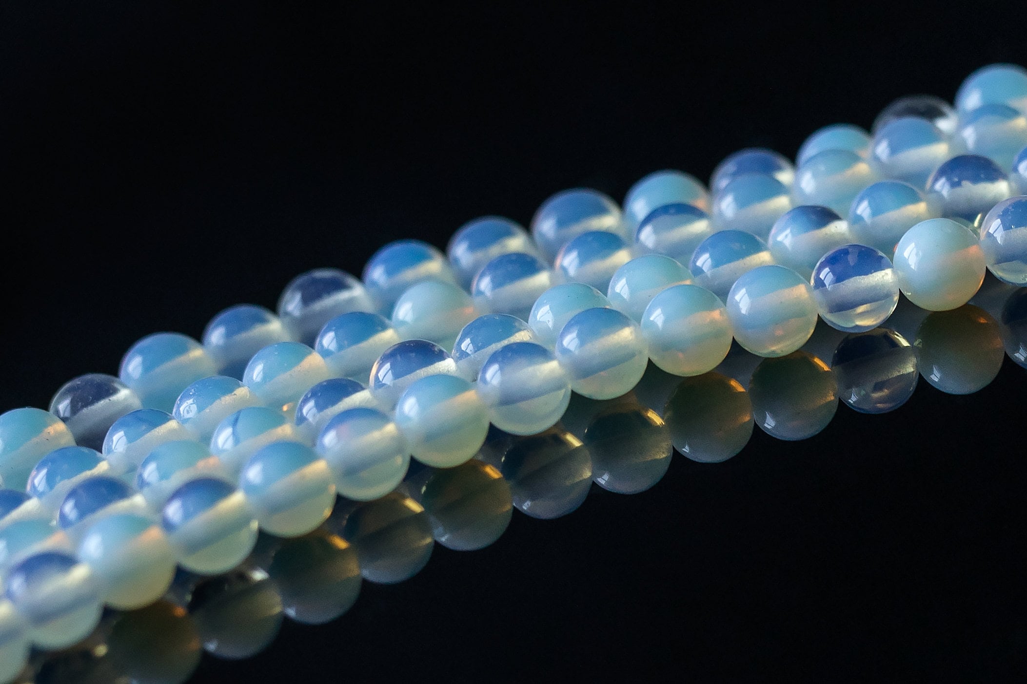 4 Sizes - Manmade Opal Opalite Milky Glass Round Beads, 4mm 6mm 8mm ...