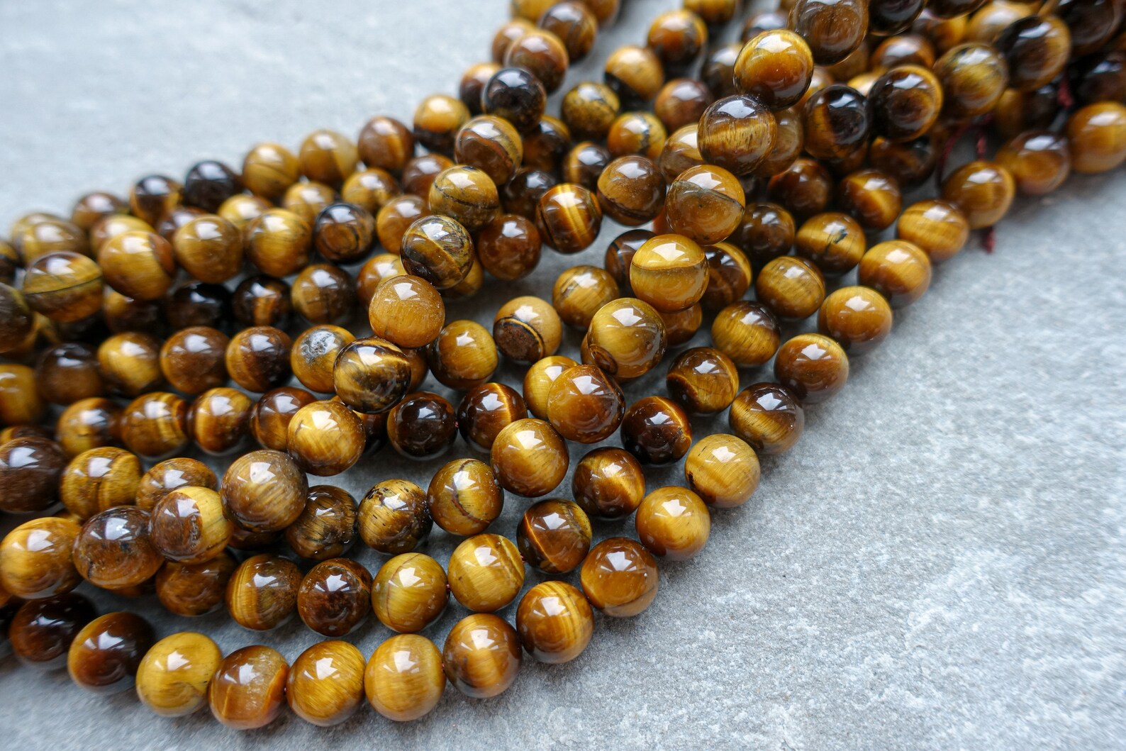 3 Sizes - Natural Tiger Eye Beads, Grade A- Golden Natural Tiger Eye ...