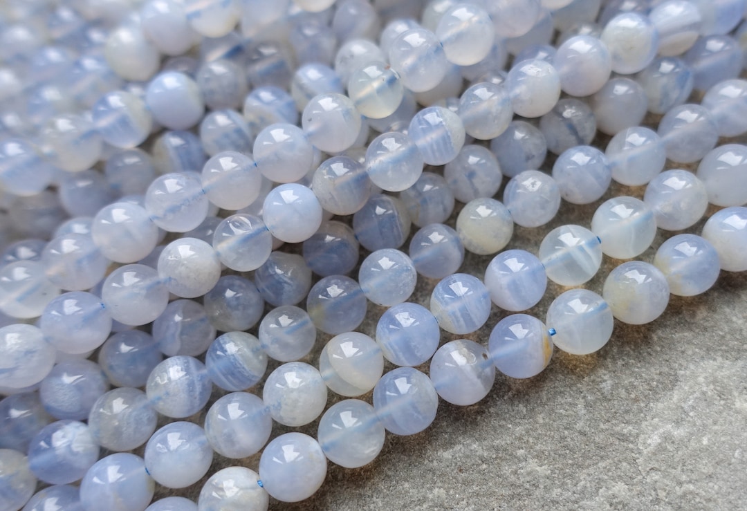 4mm 6mm Natural Blue Lace Agate Round Beads, Gemstone Crystal Beads ...