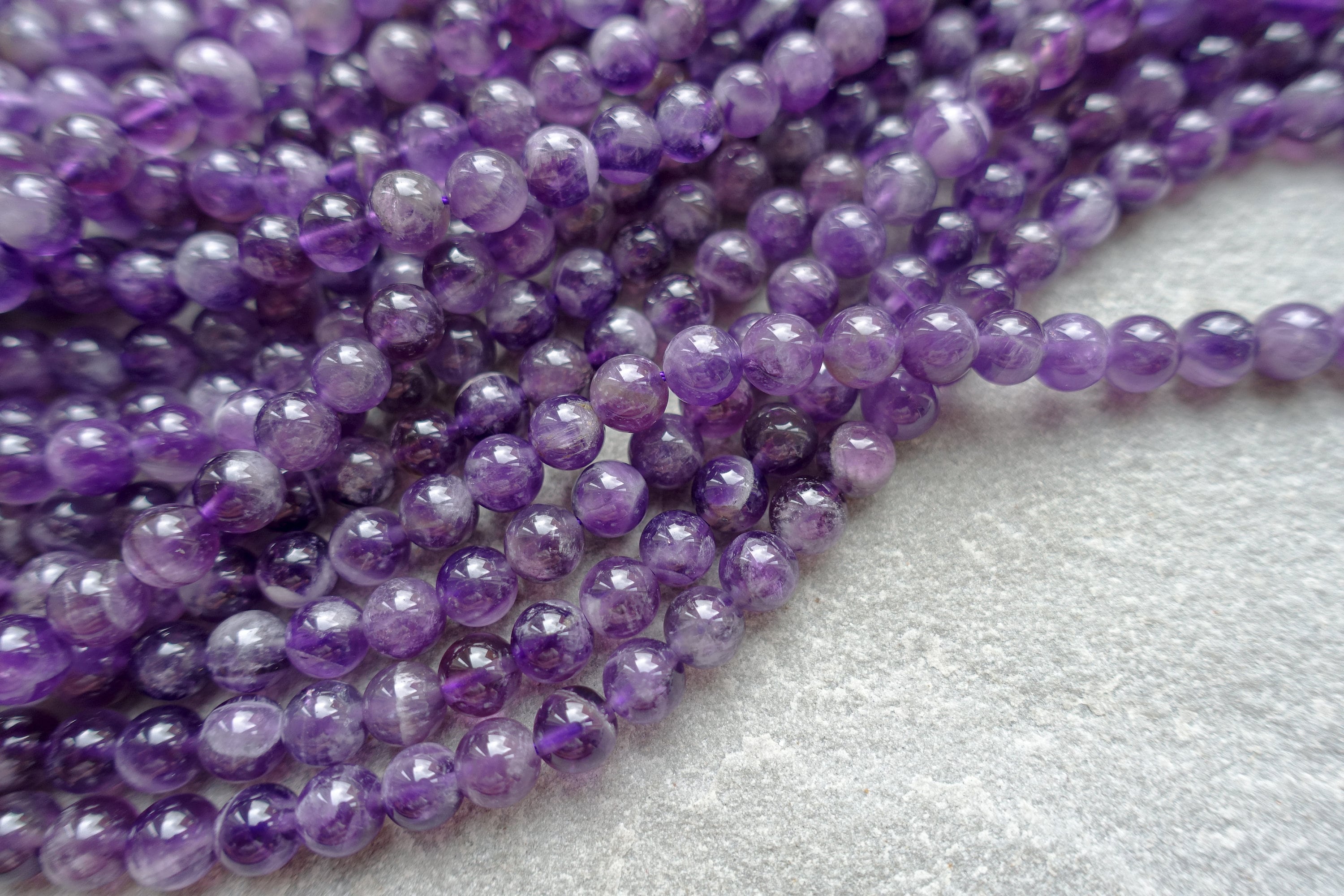 4 Sizes Natural Amethyst Round Beads AB Grade 4mm 6mm 8mm | Etsy