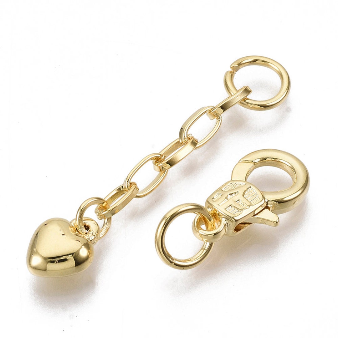 Large Gold or Platinum Plated Chain Extender, Necklace End Set With ...