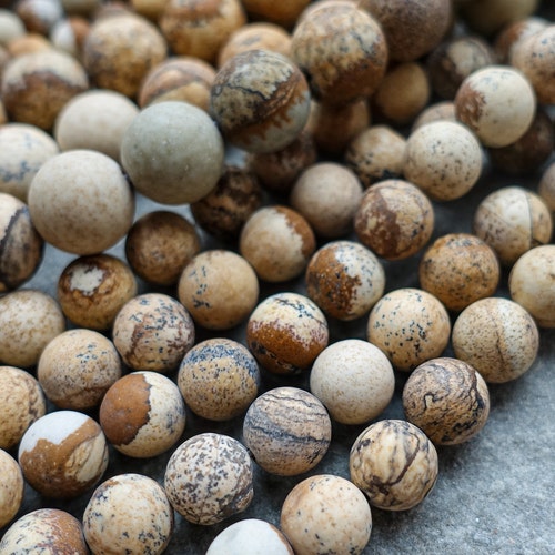 3 Sizes Natural Sand Picture Jasper Beads 4mm 6mm 8mm - Etsy