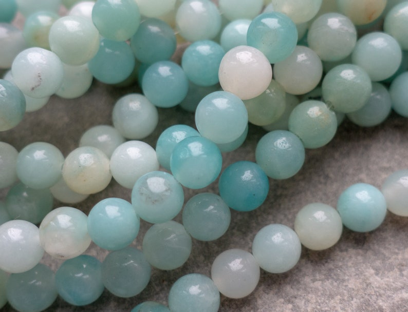 4 Sizes Natural Blue Amazonite Beads 4mm 6mm 8mm 10mm Round | Etsy