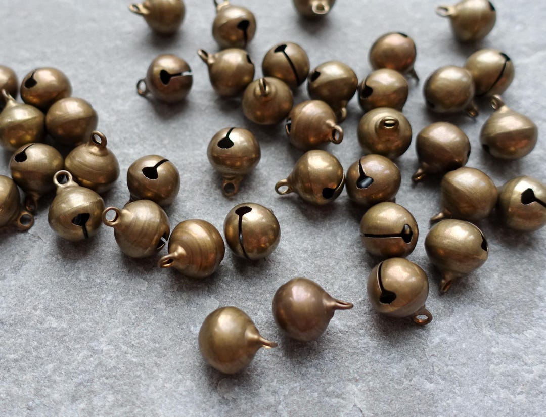 6 Sizes - Brass Bell Pendants, Bell Charms, Raw Metal Bells, Craft ...