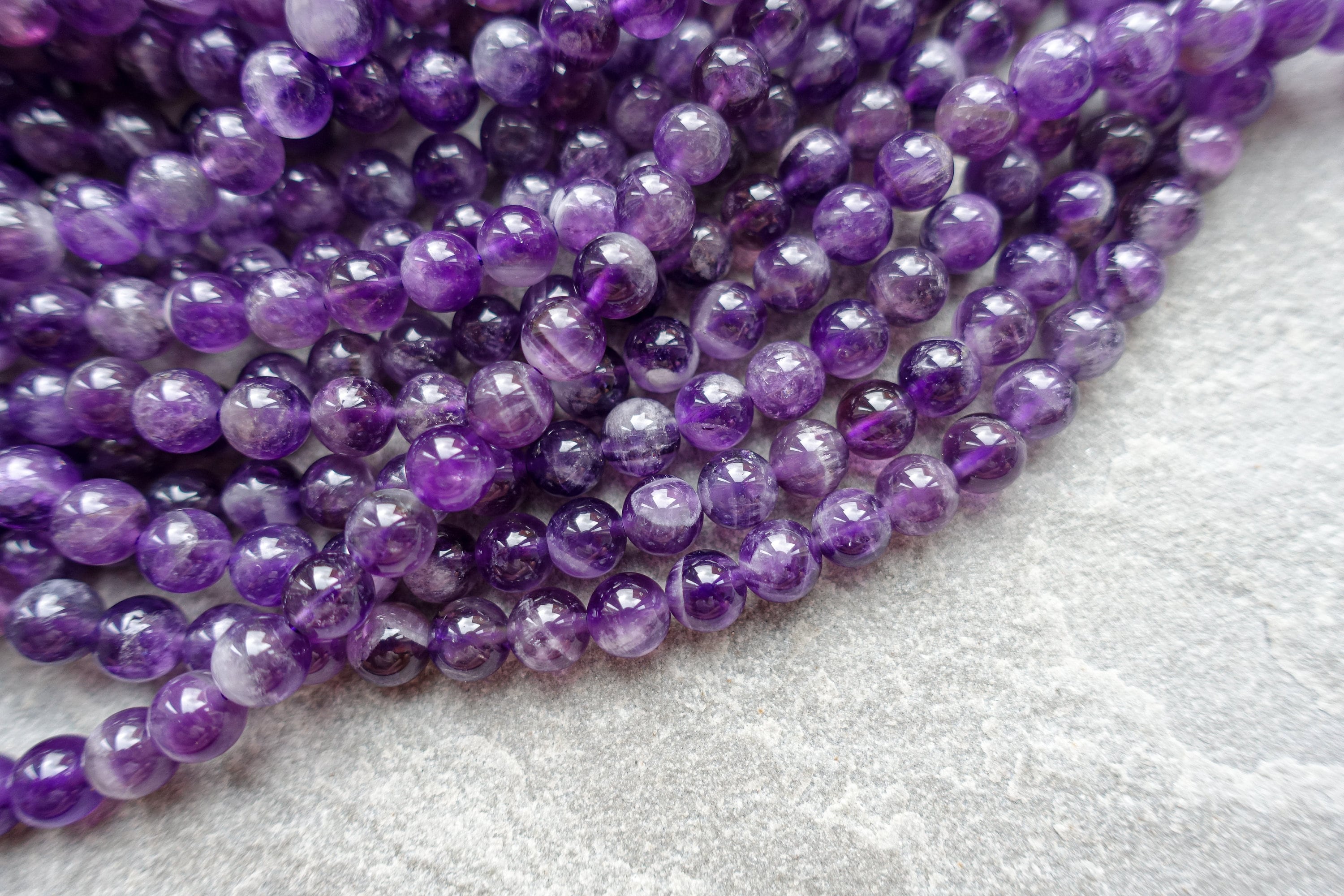 4 Sizes Natural Amethyst Round Beads AB Grade 4mm 6mm 8mm | Etsy