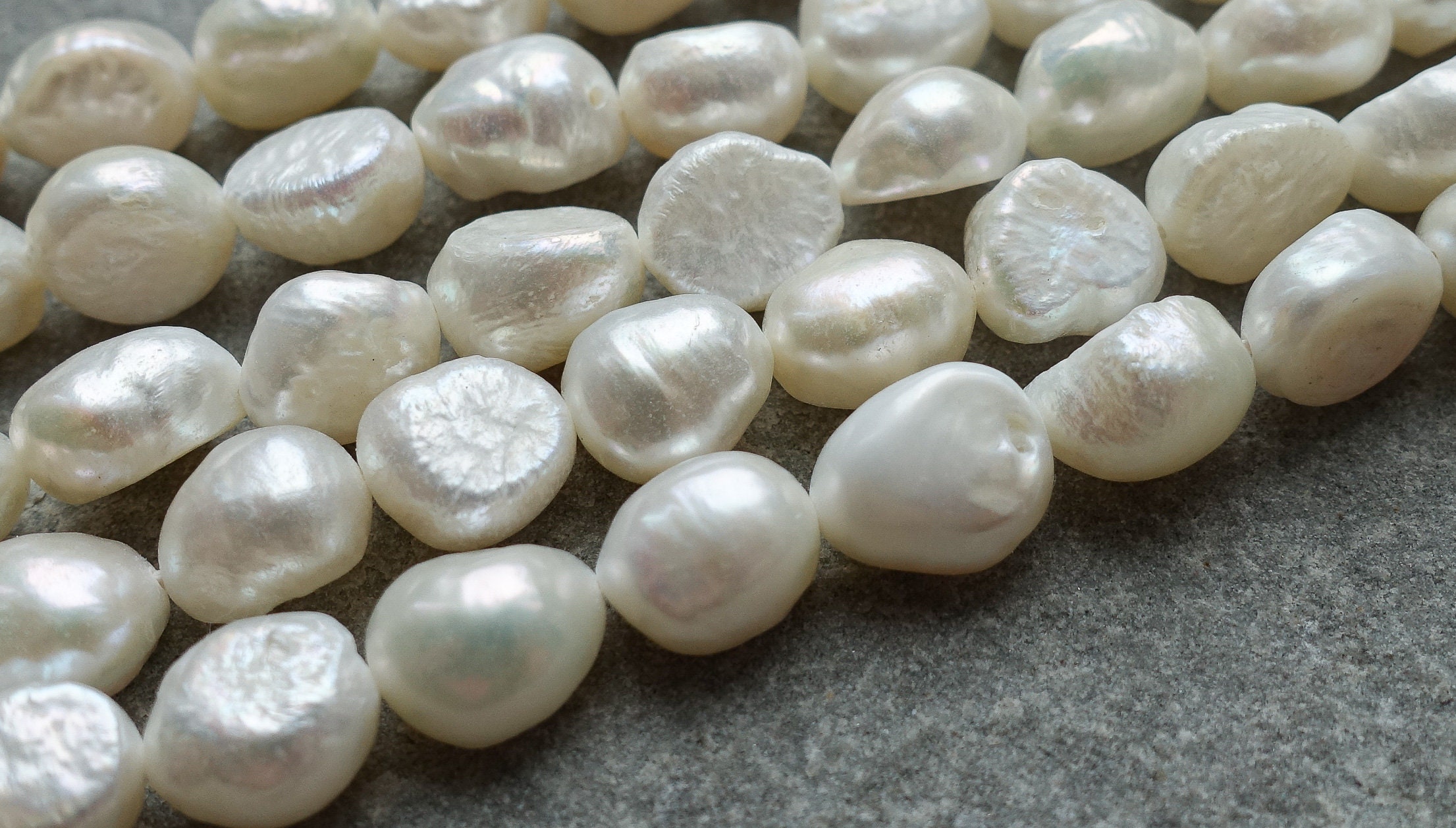 Natural Baroque Freshwater Pearl Bead Strands Nugget Shape | Etsy