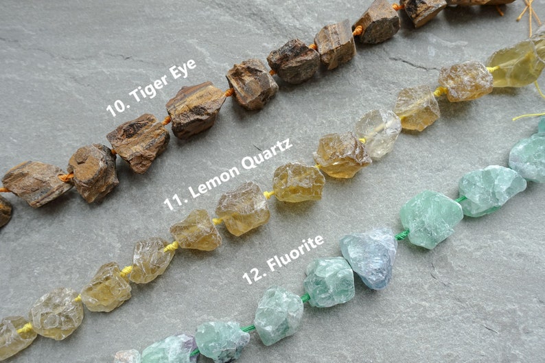 Natural Raw Chunky Crystal Nugget Beads, Untreated Ore Beads, Statement ...