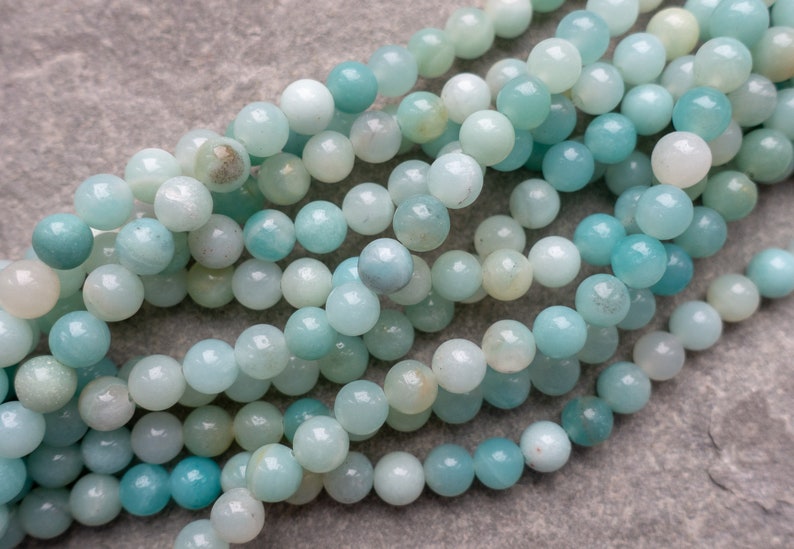 4 Sizes Natural Blue Amazonite Beads 4mm 6mm 8mm 10mm Round - Etsy