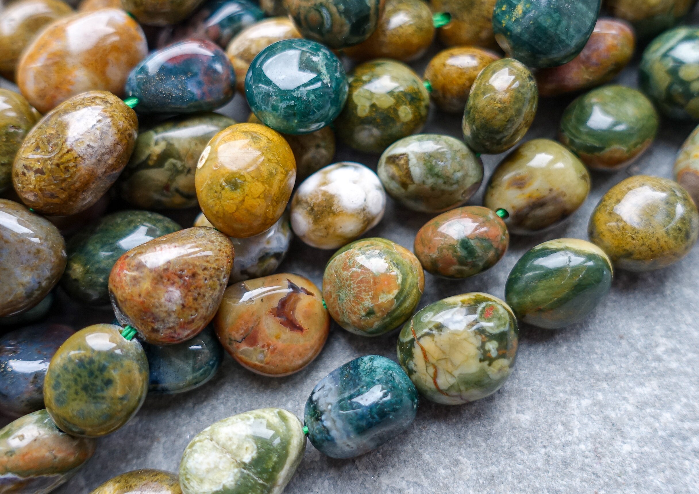 Natural Rhyolite Jasper Pebble Beads Jasper Nuggets Beads | Etsy