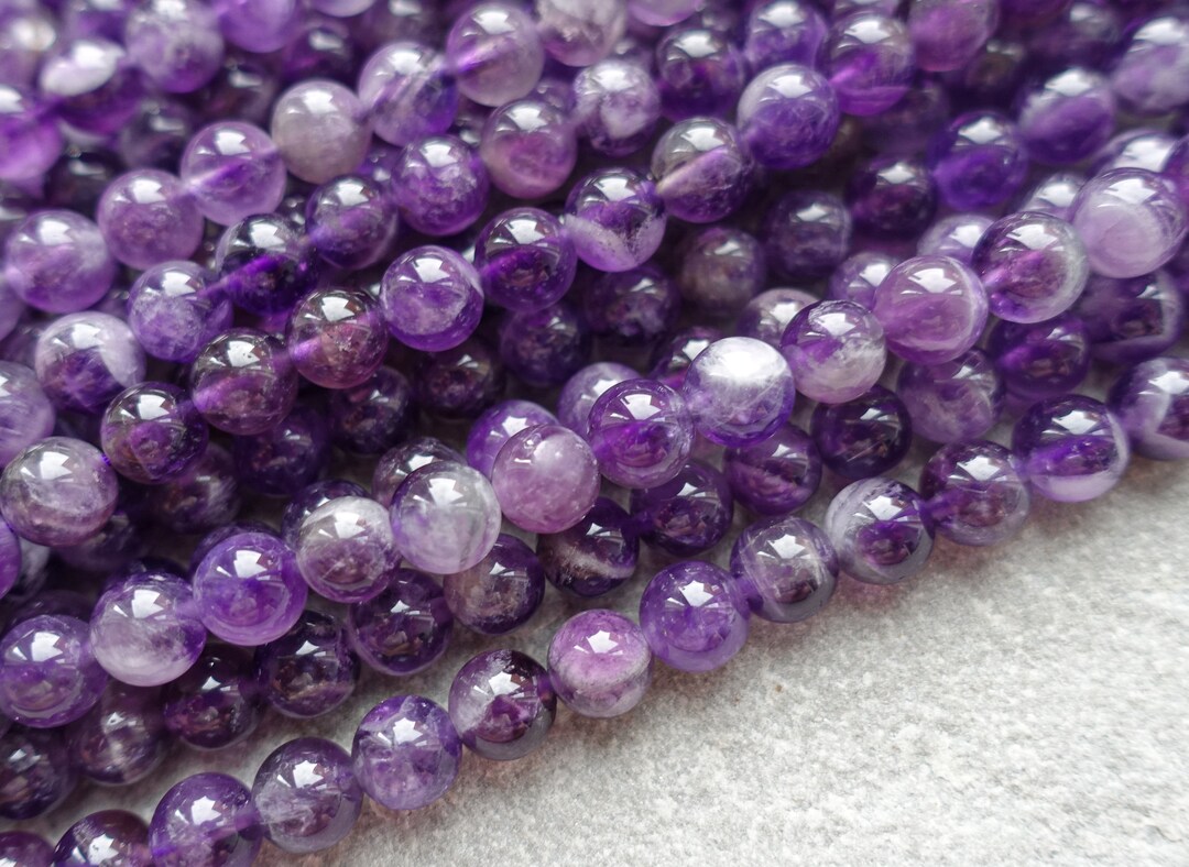4 Sizes - Natural Amethyst Round Beads, AB Grade 4mm 6mm 8mm 10mm ...