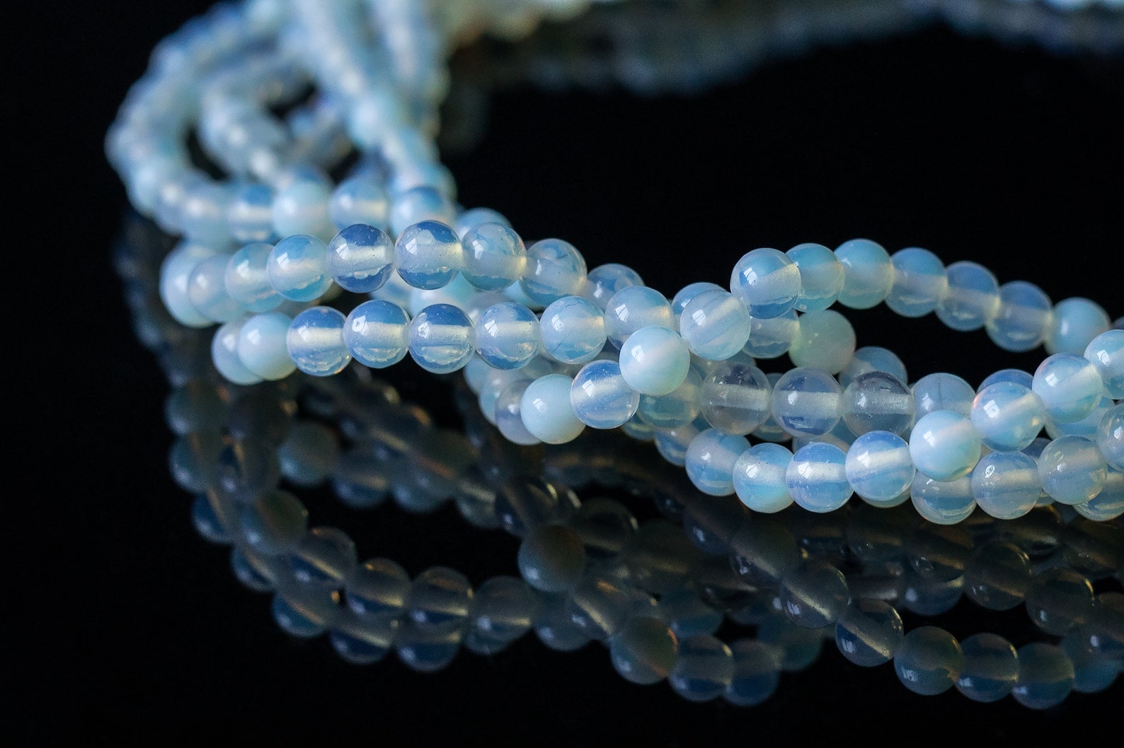 4 Sizes - Manmade Opal Opalite Milky Glass Round Beads, 4mm 6mm 8mm ...