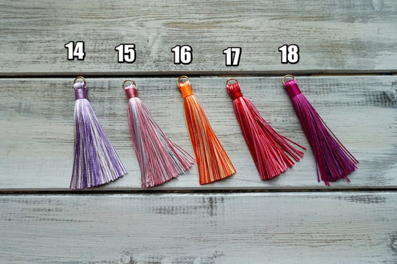 7cm Polyester Mixed Color Tassels With Attachment Jump Ring, Multocolor ...