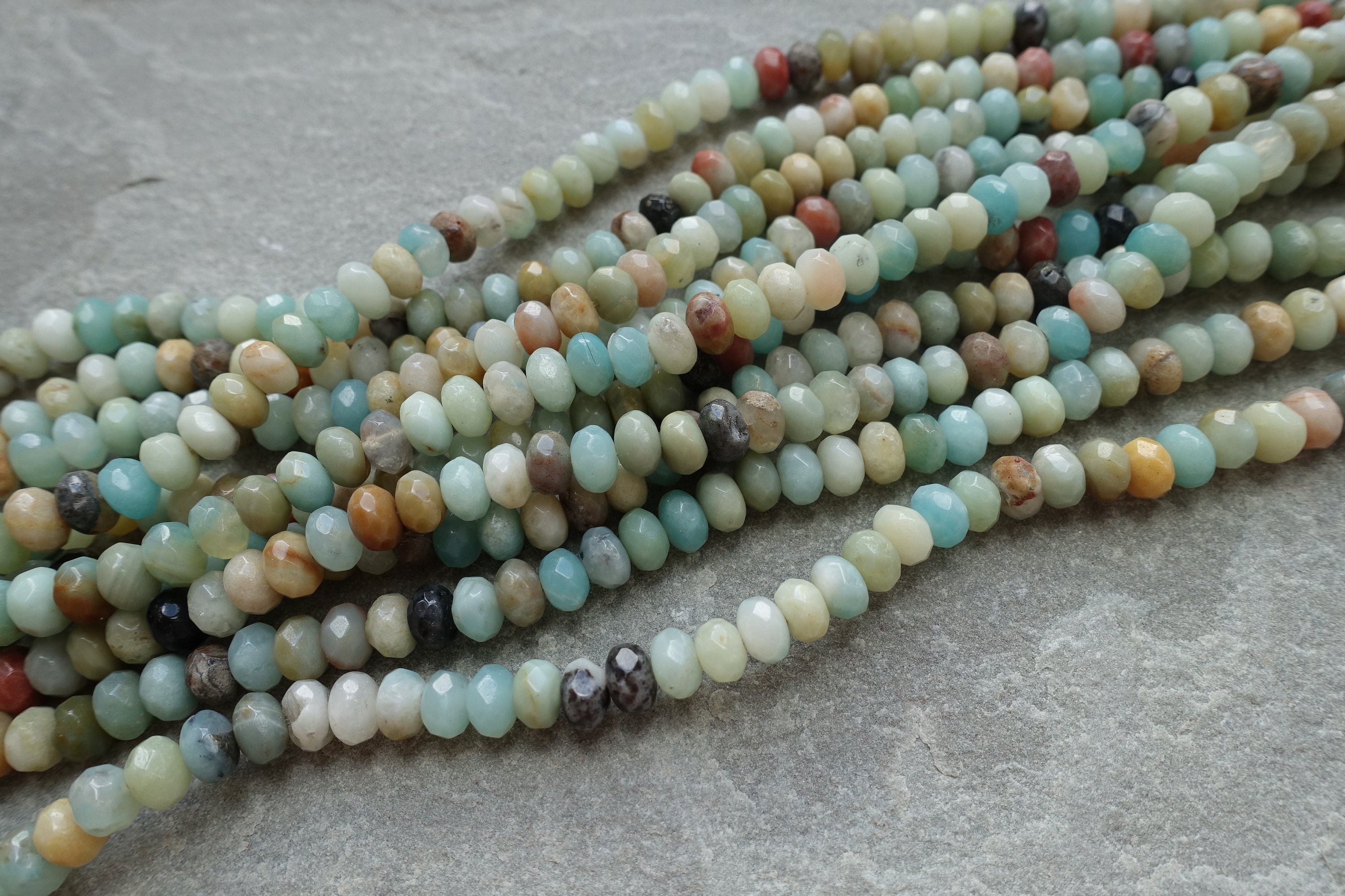 8x6mm Natural Faceted Amazonite Beads Rondelle Beads Abacus | Etsy