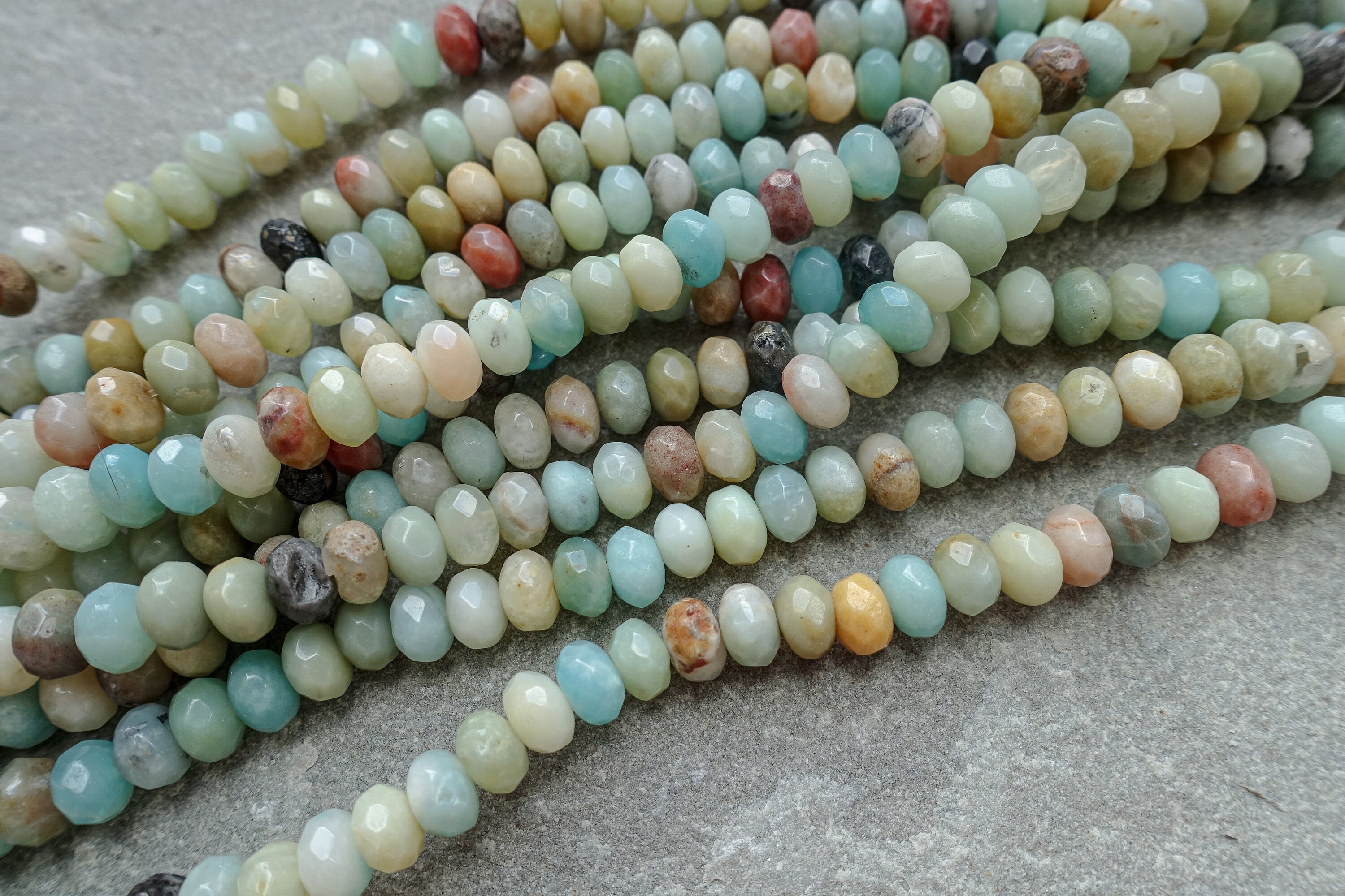 8x6mm Natural Faceted Amazonite Beads Rondelle Beads Abacus | Etsy