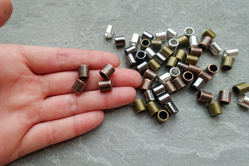 4 Colours - Column Tube Beads, Large Hole Tube Beads, Ring Beads ...