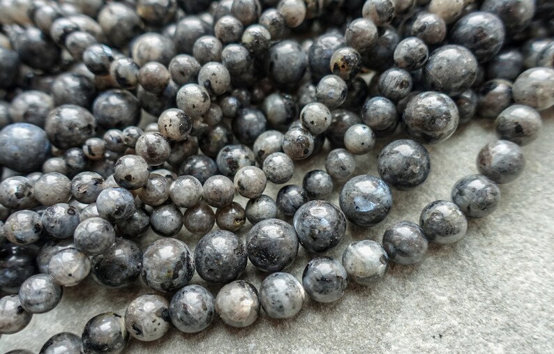 4 Sizes - Natural Larvikite Norwegian Labradorite Round Beads, 4mm 6mm ...