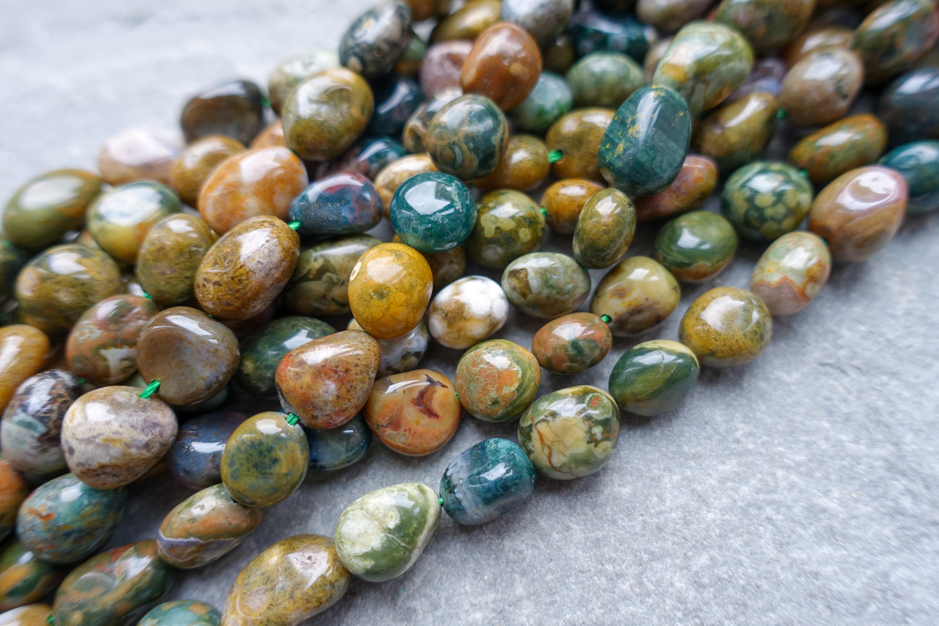 Natural Rhyolite Jasper Pebble Beads Jasper Nuggets Beads | Etsy