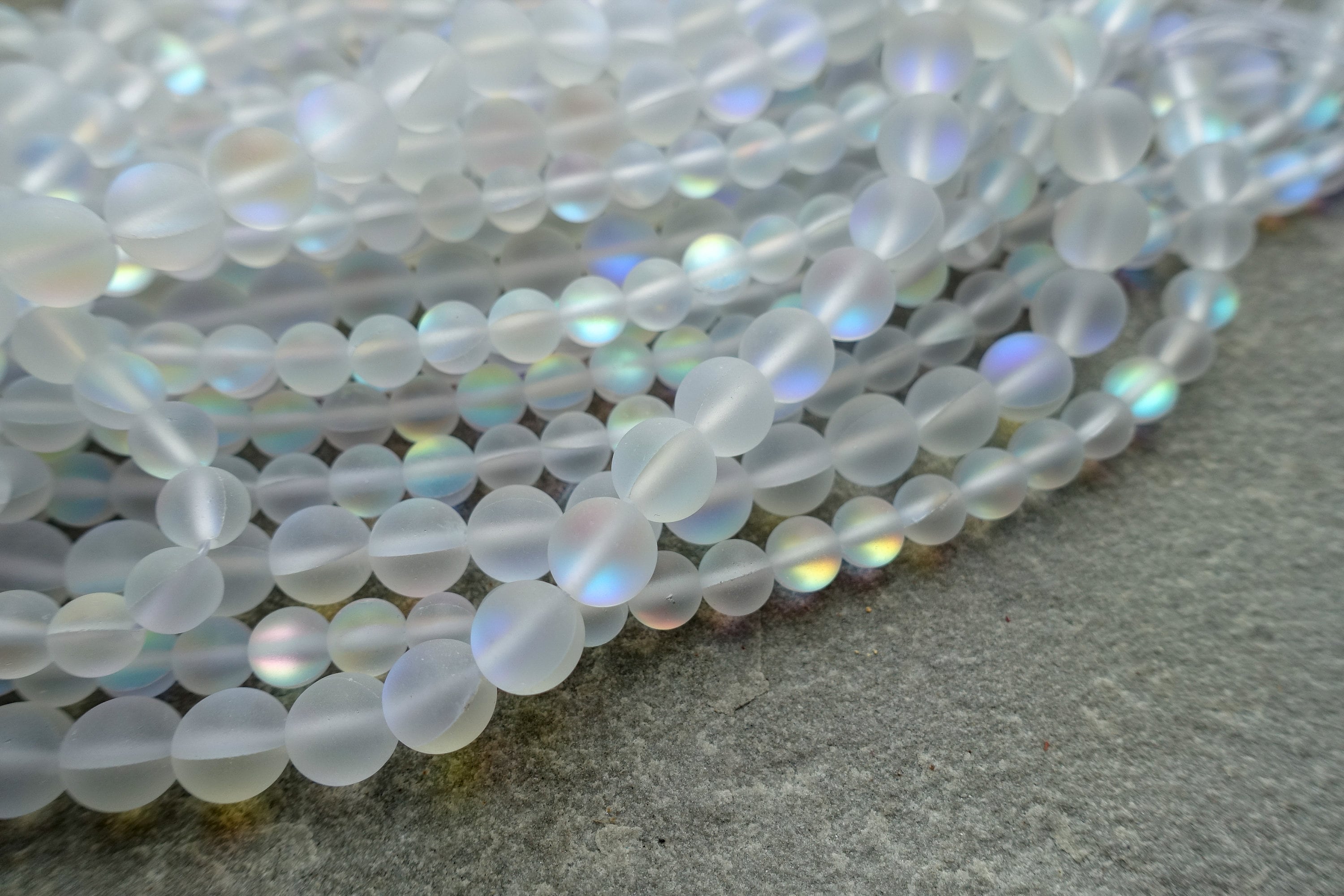 3 Sizes Synthetic Moonstone Beads With Iridescent Effect | Etsy