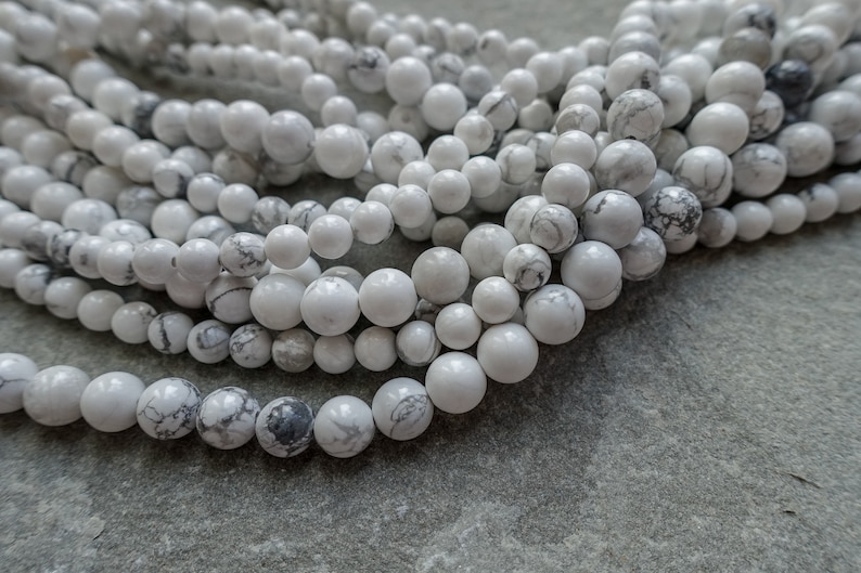 3 Sizes Natural White Howlite Beads Marble Effect 4mm 6mm | Etsy