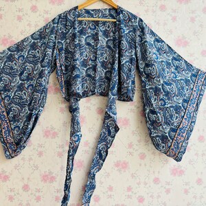 SUMMER SUN TOP Vintage Indian Silk Hippie Retro 70s 60'S Recycled Silk ...