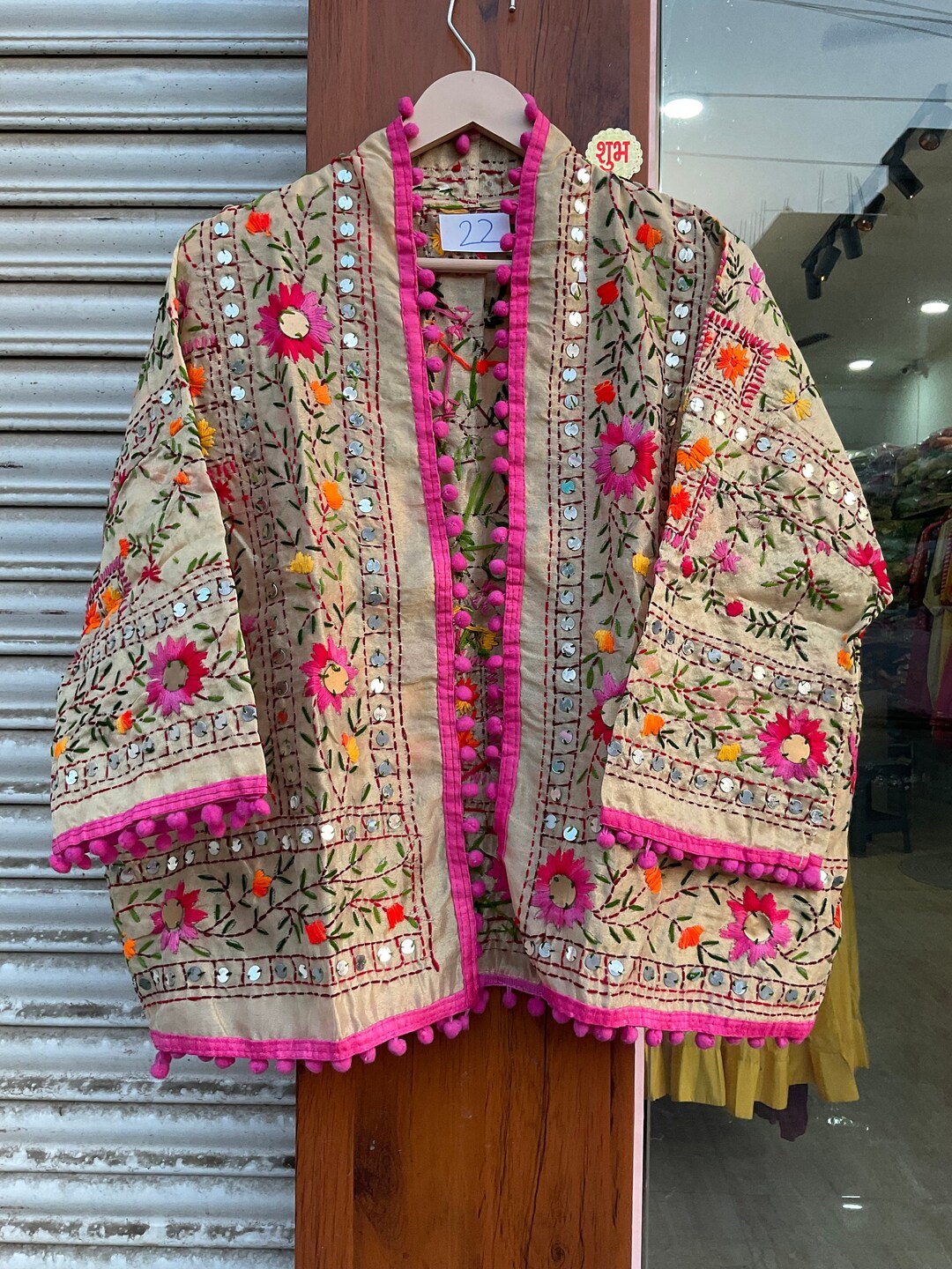 Phulkari Kimono Embroiderd Short Jacket Robe Boho Fashion Handmade ...