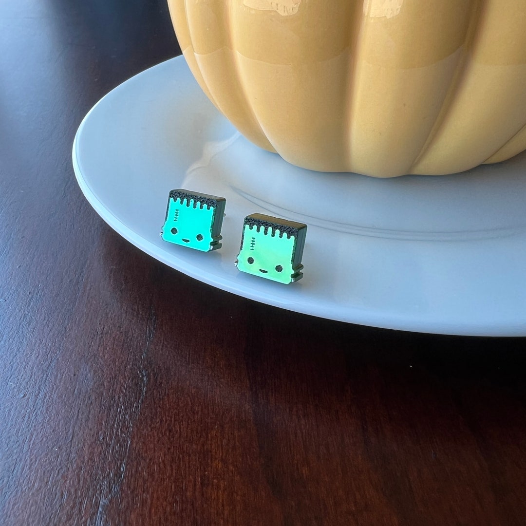 Halloween Monster Earrings, Monster Studs, Cute Halloween Studs ...