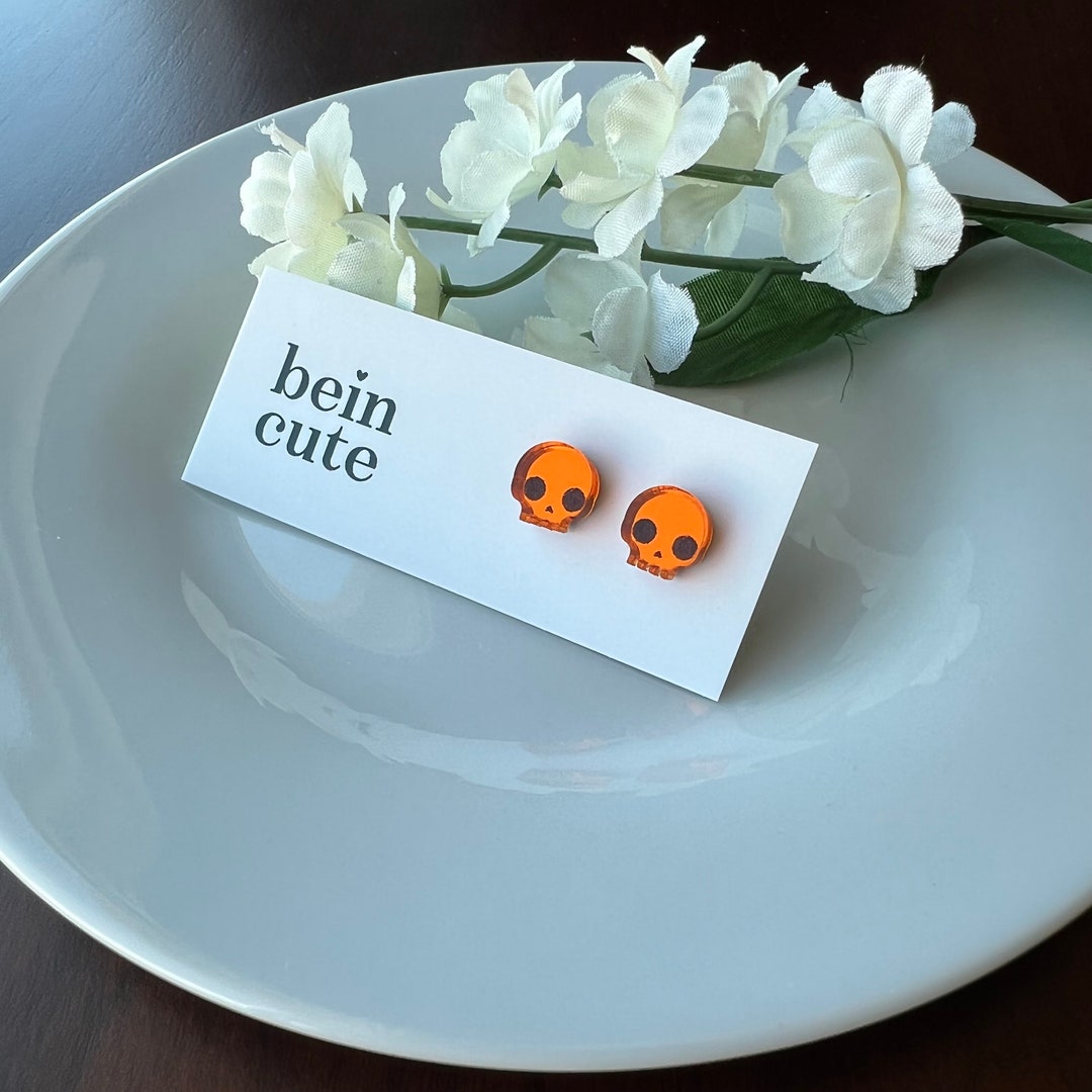 Skull Earring Studs, Skull Studs, Skull Jewelry, Skeleton Earrings ...