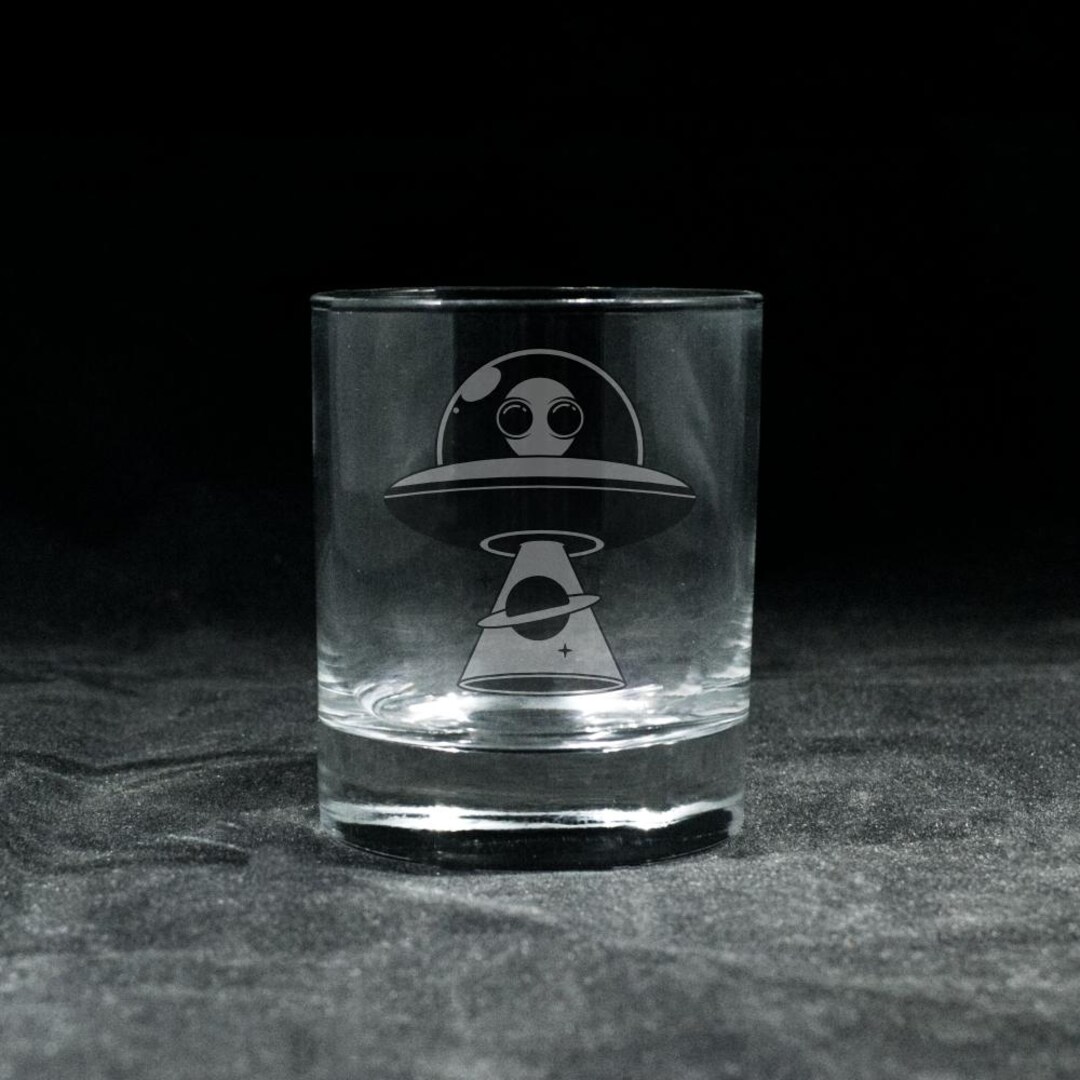Alien UFO Glass | Water | Wine | Whisky | Beer | Gift | Laser Engraved ...