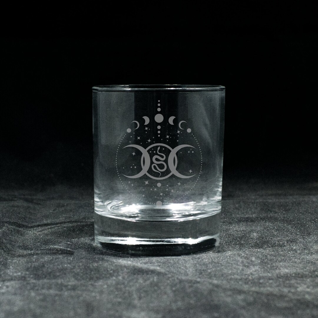 Moon Phases Snake Glass | Water | Wine | Whisky | Beer | Gift | Laser ...