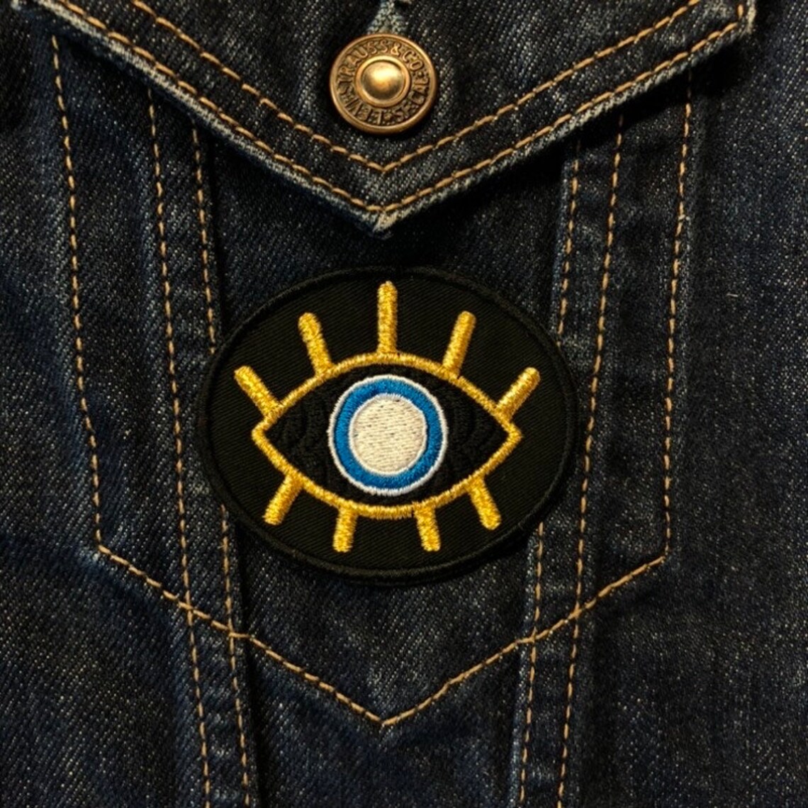 Evil Eye Black Iron on Patch - Etsy