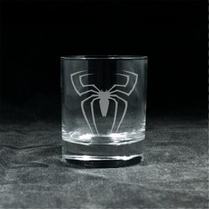 Spider Glass | Water | Wine | Whisky | Beer | Gift | Laser Engraved - Etsy