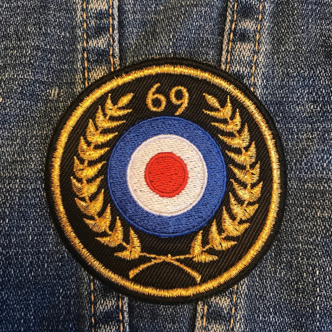 Mods Bullseye 69 Gold Iron on Patch - Etsy