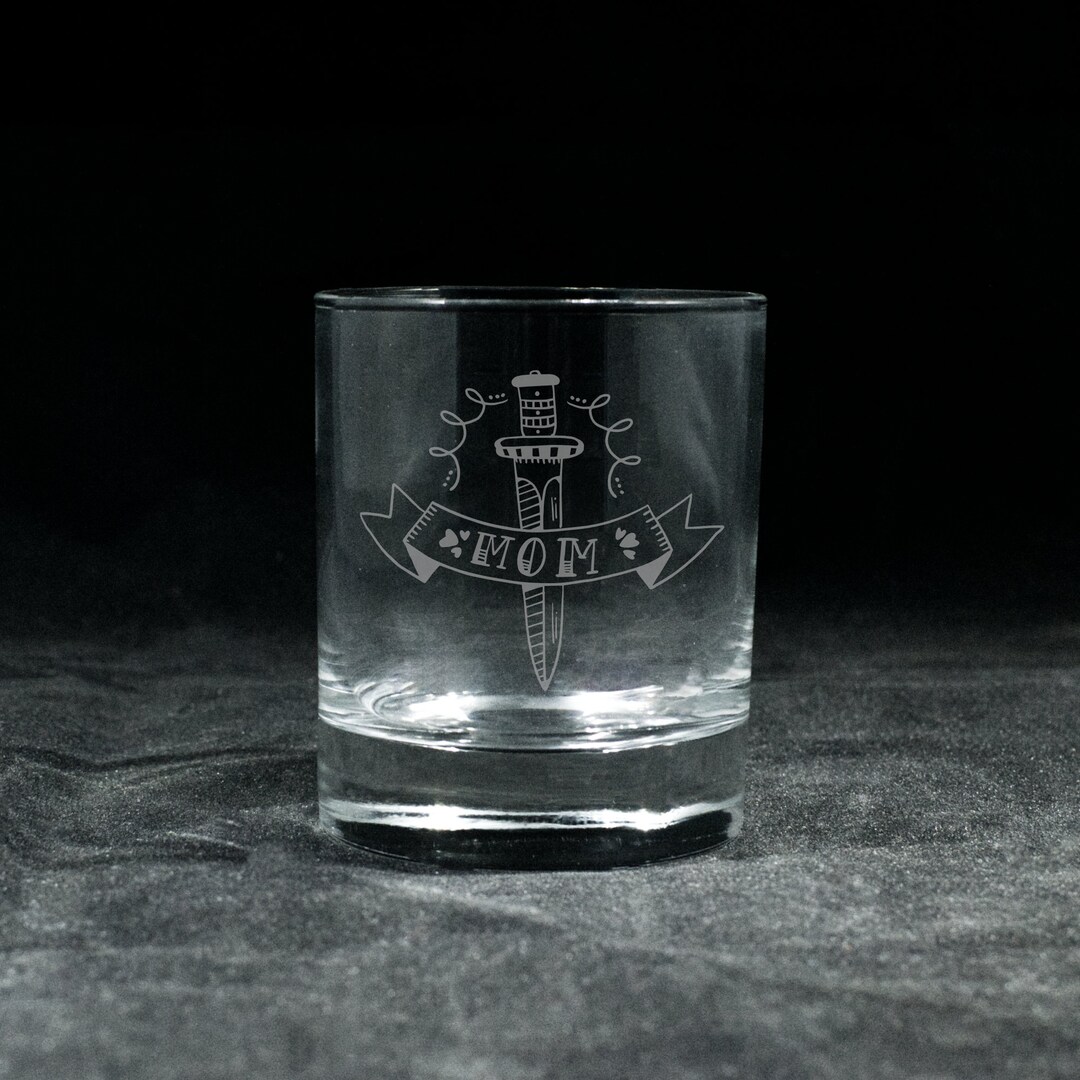 Mom Sword Tattoo Glass | Water | Wine | Whisky | Beer | Gift | Laser ...