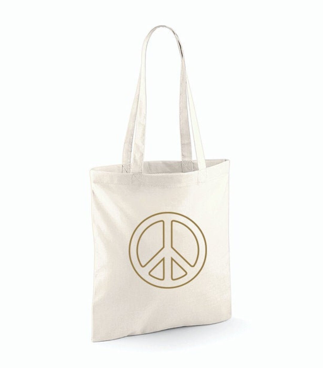 Peace Sign in Gold Tote Bag - Etsy