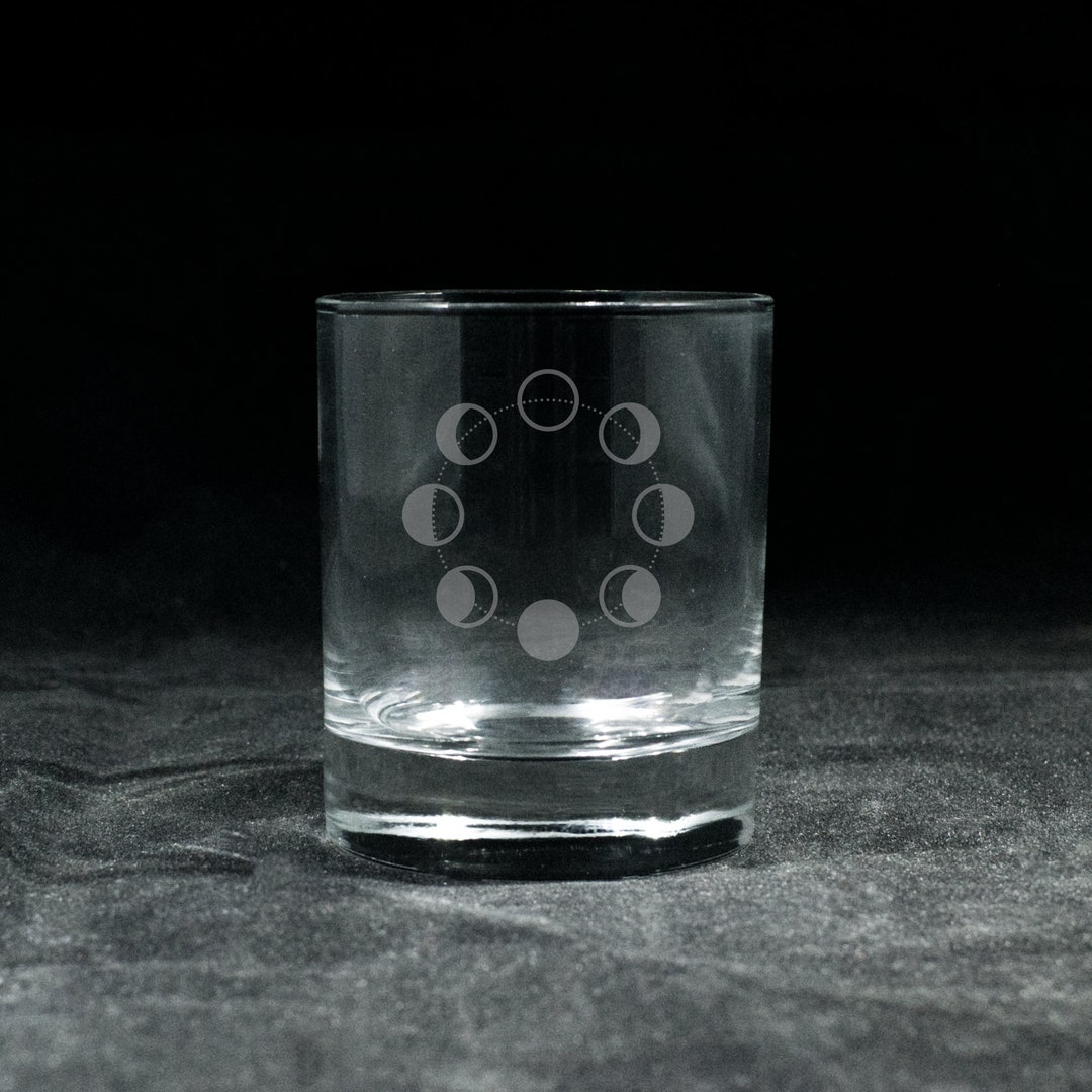 Moon Phases Glass | Water | Wine | Whisky | Beer | Gift | Laser ...