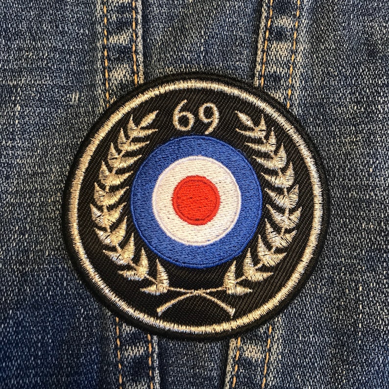 Mods Bullseye 69 Silver Iron on Patch - Etsy