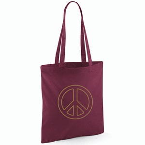 Peace Sign in Gold Tote Bag - Etsy