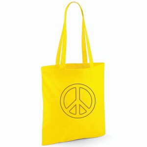 Peace Sign in Gold Tote Bag - Etsy