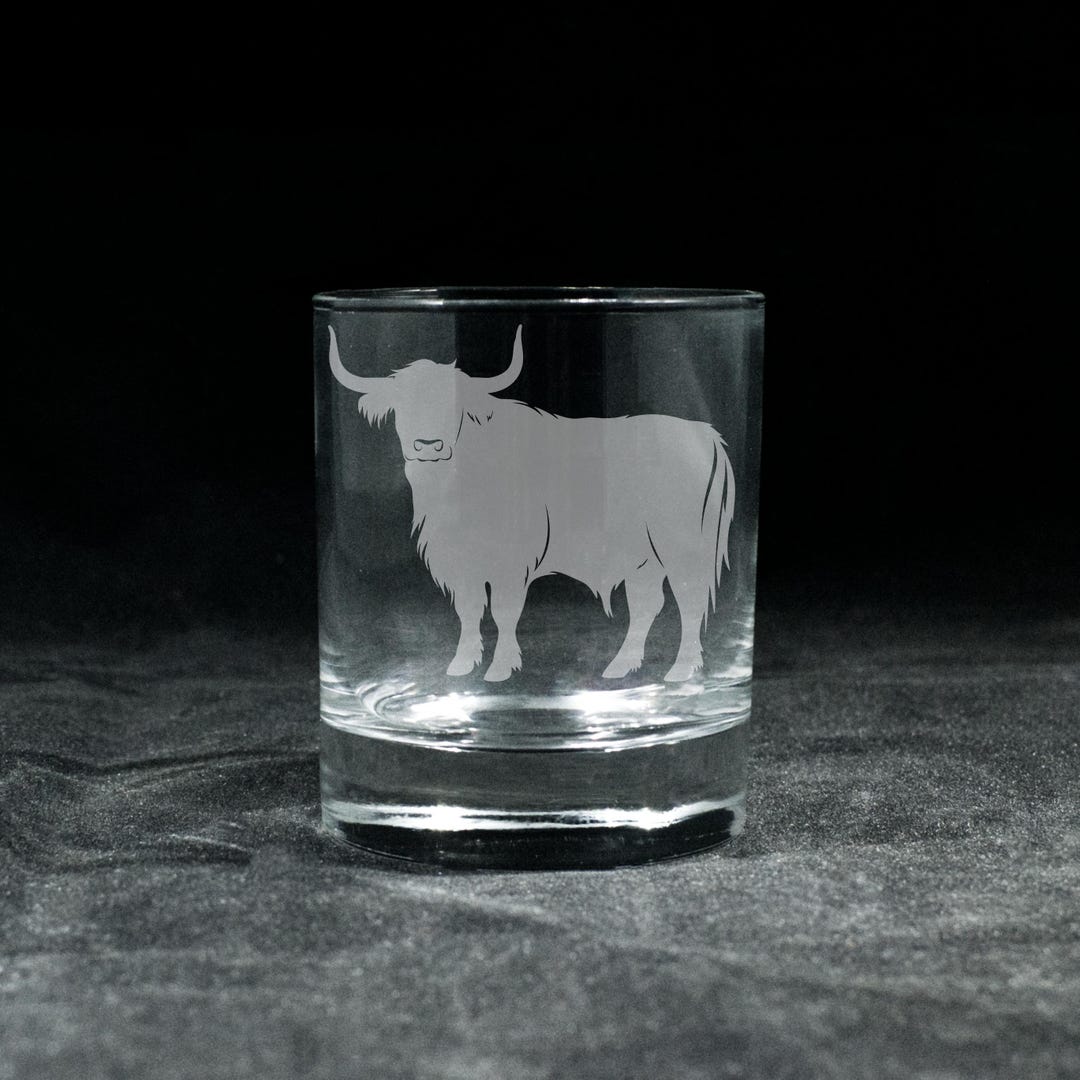 Highland Cow Glass | Water | Wine | Whisky | Beer | Gift | Laser ...
