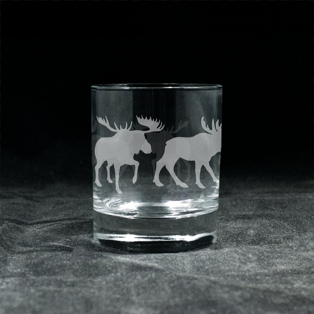 Moose Glass | Water | Wine | Whisky | Beer | Gift | Laser Engraved ...