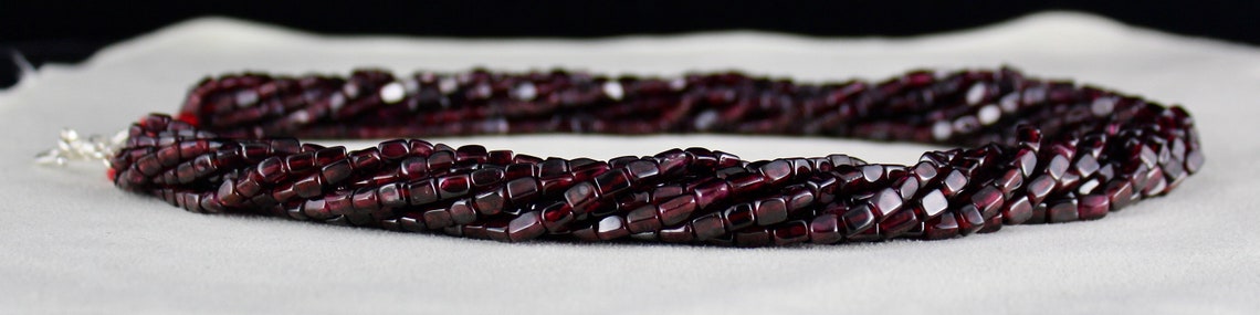 Natural GARNET SQUARE Gemstone Ladies 10 Line 1085 Carats | Etsy