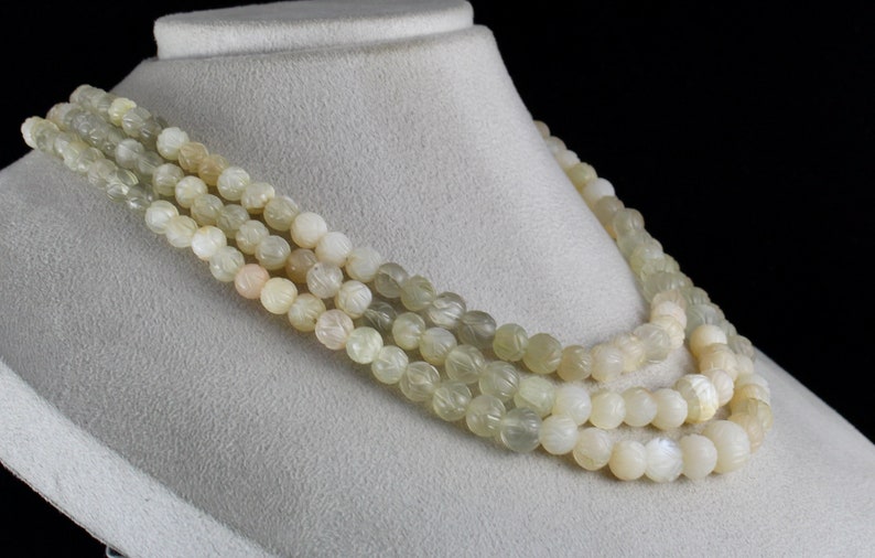 Natural Multi Color MOONSTONE Beads Carved 3 Line 667 Cts - Etsy