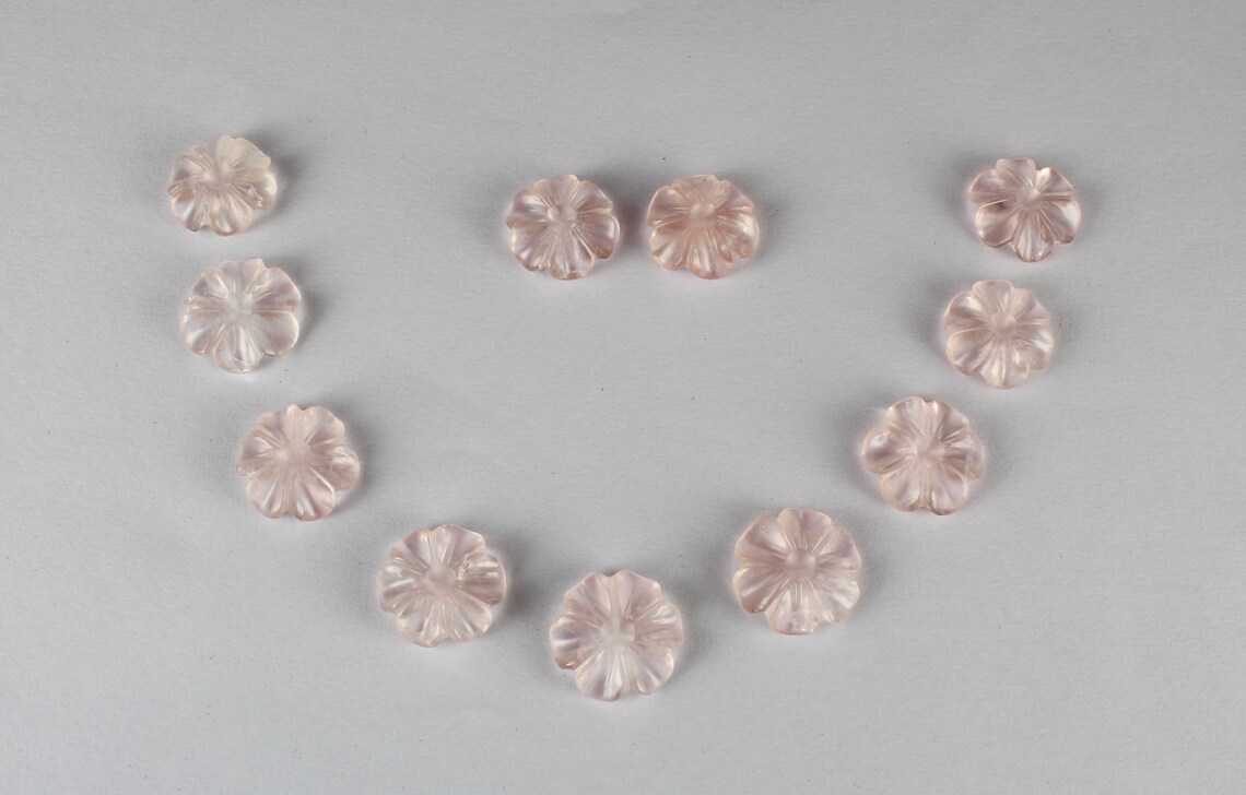 Finest Natural ROSE QUARTZ Carved FLOWER 11 Pcs 97.35 Carats - Etsy