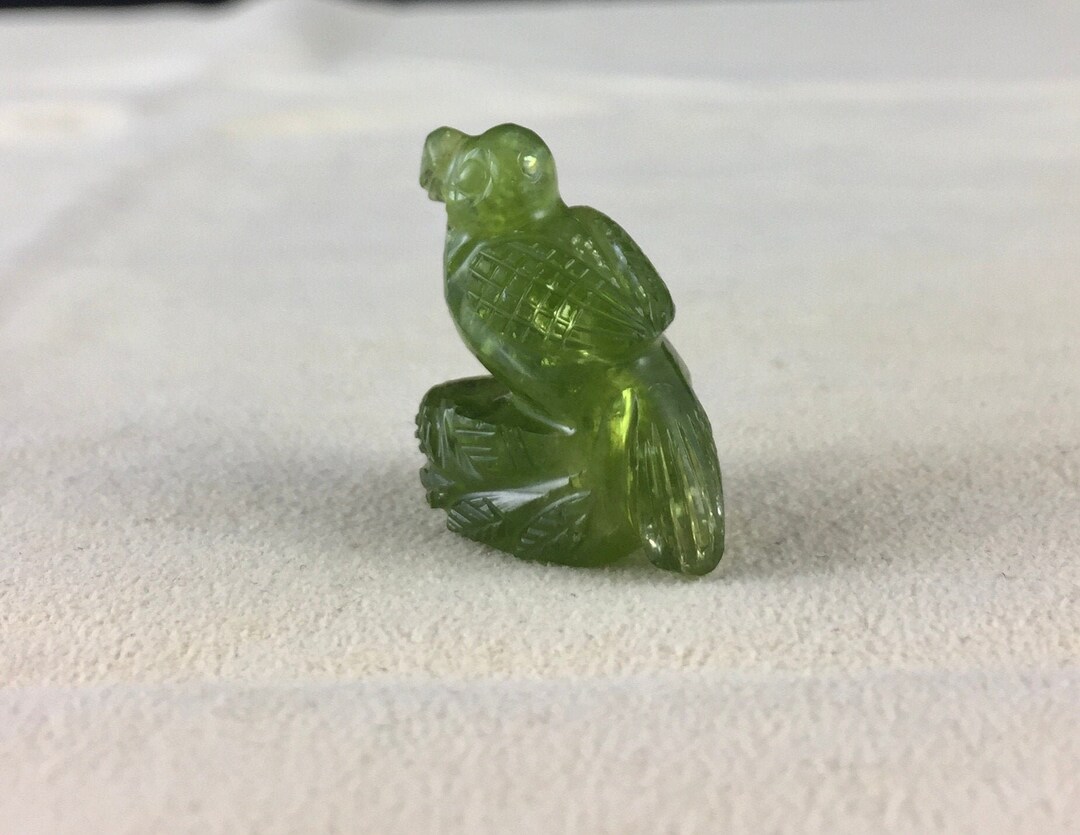 Antique Natural PERIDOT CARVED Bird 22mm 35.65 Carats GEMSTONE for ...