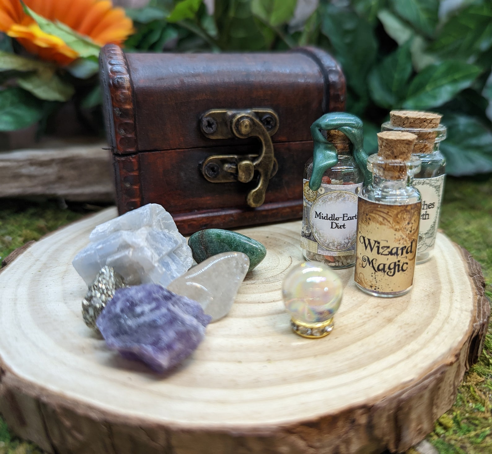 Fairy Treasure Box Kit Filled W/ Mini Fairy Garden Magic Potions, Real ...