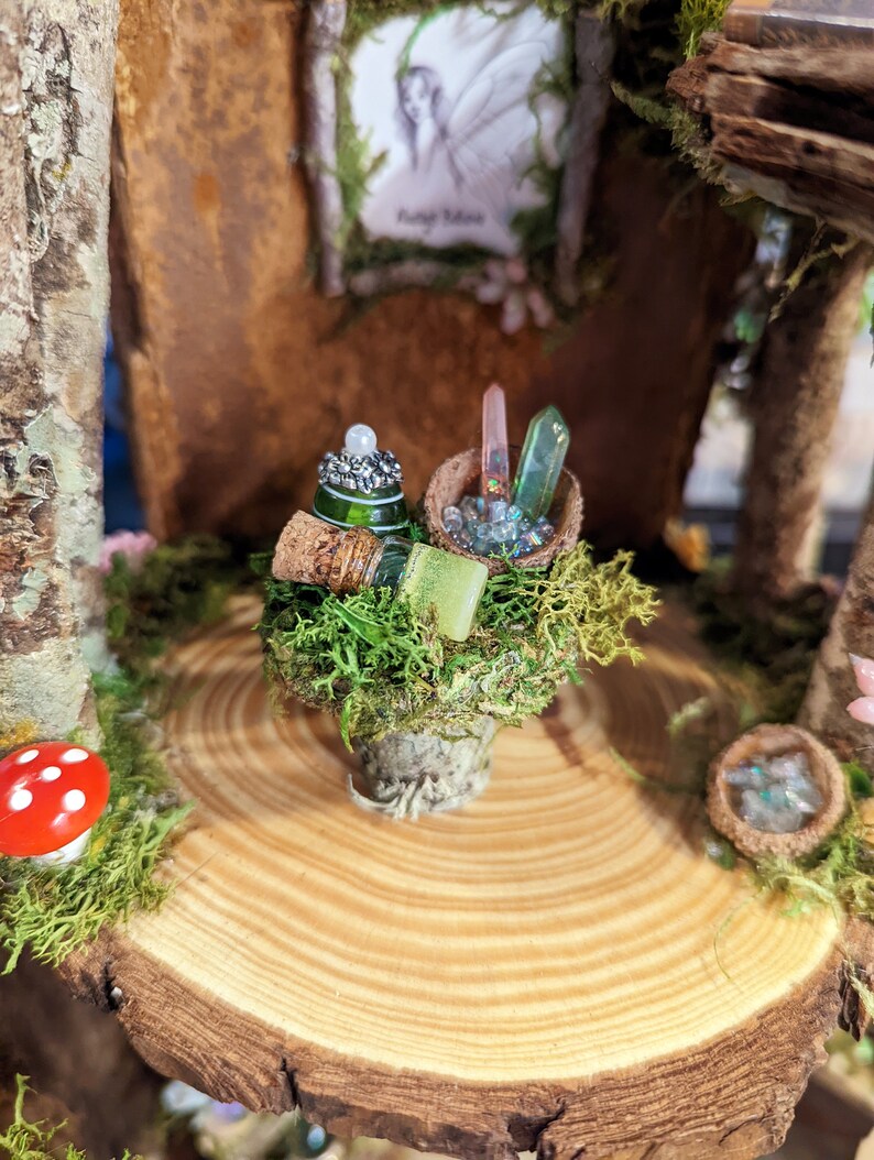 Fairy Table W/ Crystals and Potion Fairy Garden Accessories - Etsy