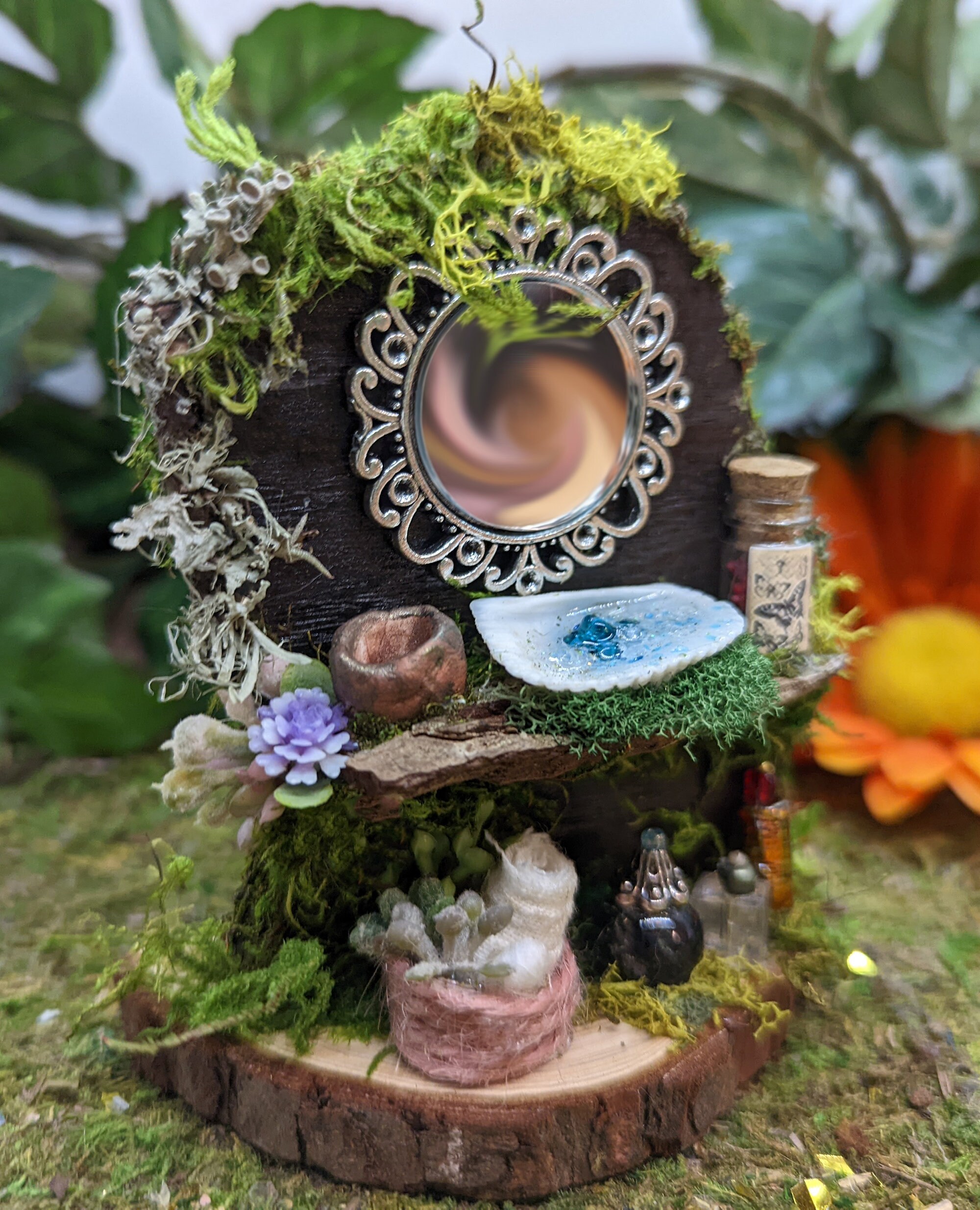 Handcrafted Fairy Garden Vanity Table With Potions & Mirror - Etsy