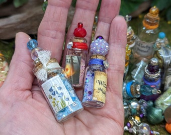 3 or 5 Mini Potion Bottles, Fairy Miniature Bottles, Magic Mini Fairy ...